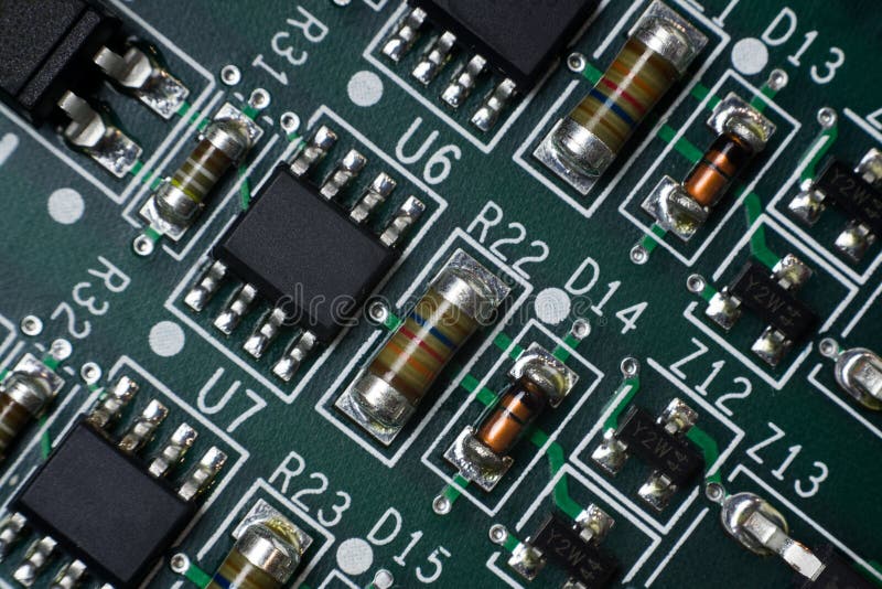 A Group of Transistors on Textolite. Principal Circuit Stock Image ...