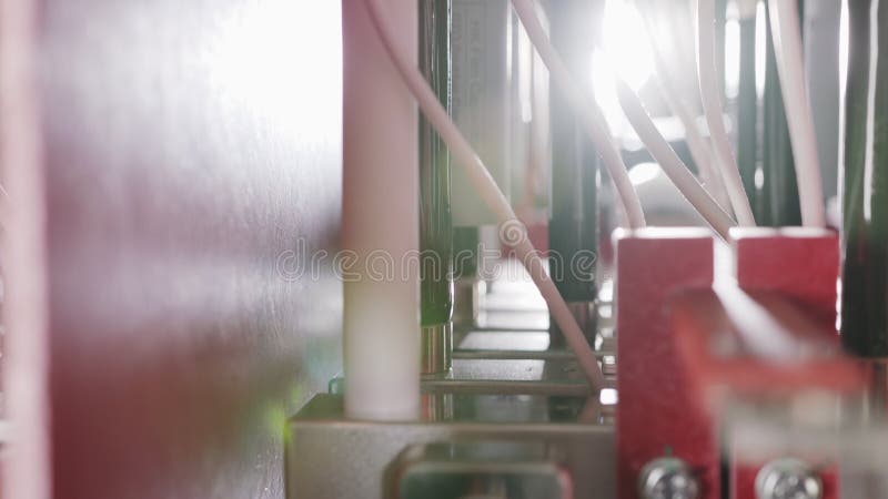 Capacitors, Wires and Electrical Components in a Close Up Tracking Shot ...