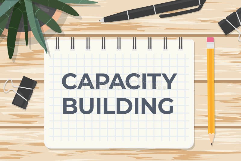 Capacity Building Written in a Spiral Notebook, Flat Lay View Stock ...