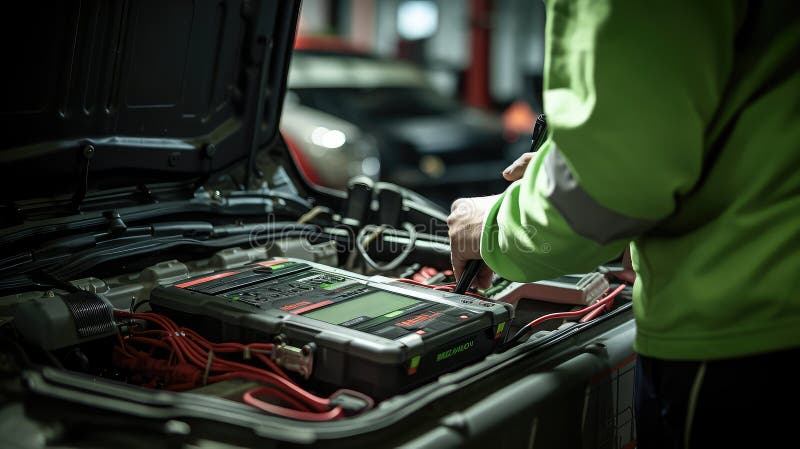 Capacity car battery check stock illustration. Illustration of ...