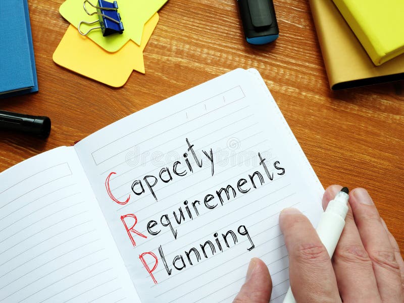 Capacity Requirements Planning CRP is Shown on the Business Photo Stock ...