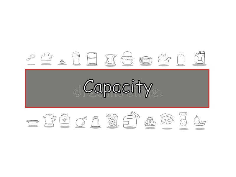 Capacity Vector Icon Set. Thin Simple Collection Illustration Black ...