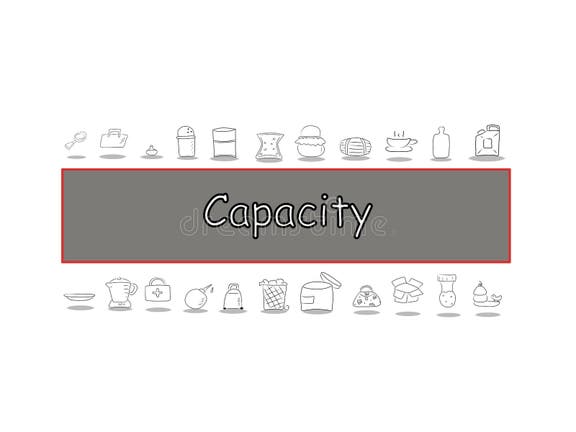 Capacity Vector Icon Set. Thin Simple Collection Illustration Black ...