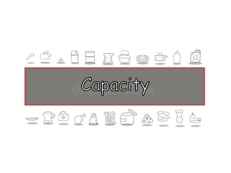 Capacity Vector Icon Set. Thin Simple Collection Illustration Black ...