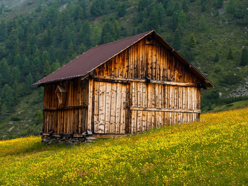 Capanna alpina immagine stock. Immagine di capanna, alpino - 32375955