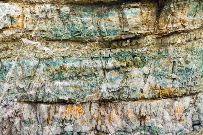 Capas Del Sílex En La Roca Del Arco Iris, Oregon Foto de archivo ...