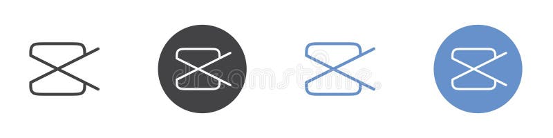 Capcut Icon Flat Set in Black and White Color Stock Vector ...