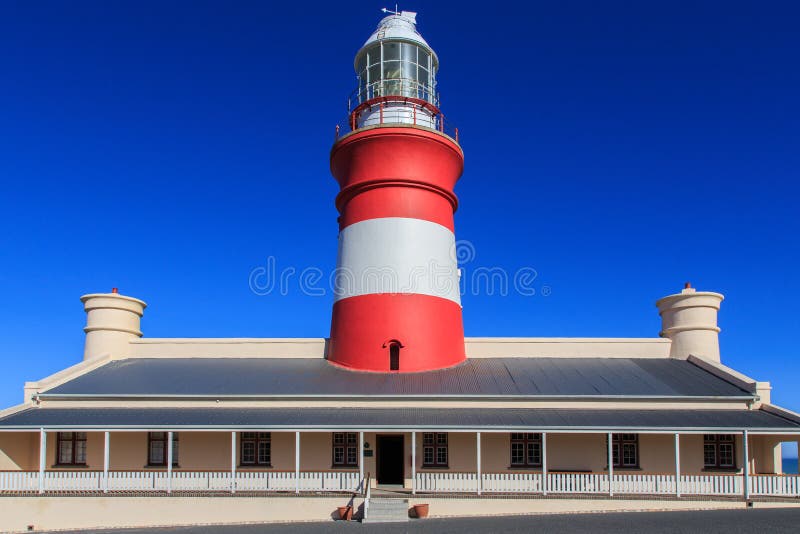 Cape Agulhas Lighthouse stock photo. Image of beacon - 93398740