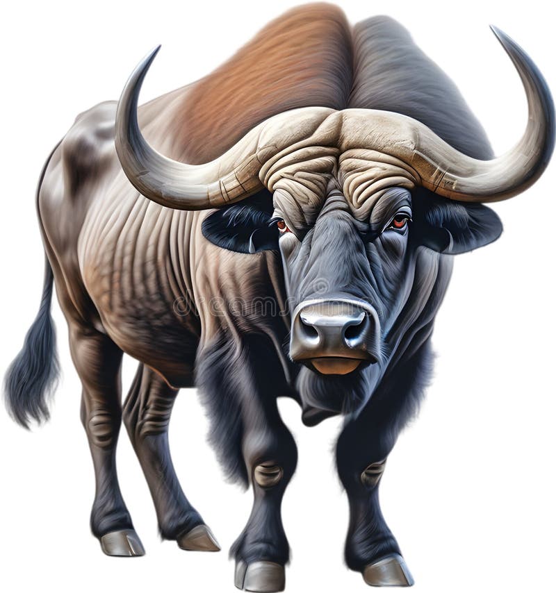 Colored-pencil Sketch of a Cape Buffalo. AI-Generated Stock Photo ...