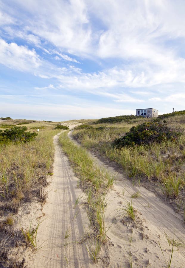 Cape Cod Beach Dune and Snow Fence Stock Photo - Image of dune, chatham ...