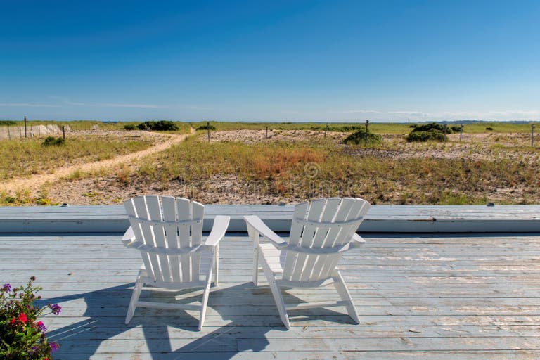 Cape Cod Beach at Sunset with Beach Chairs Stock Image - Image of miami ...