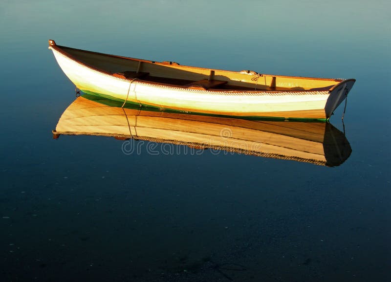 Cape Cod Dory Reflection stock image. Image of sunrise - 1599947