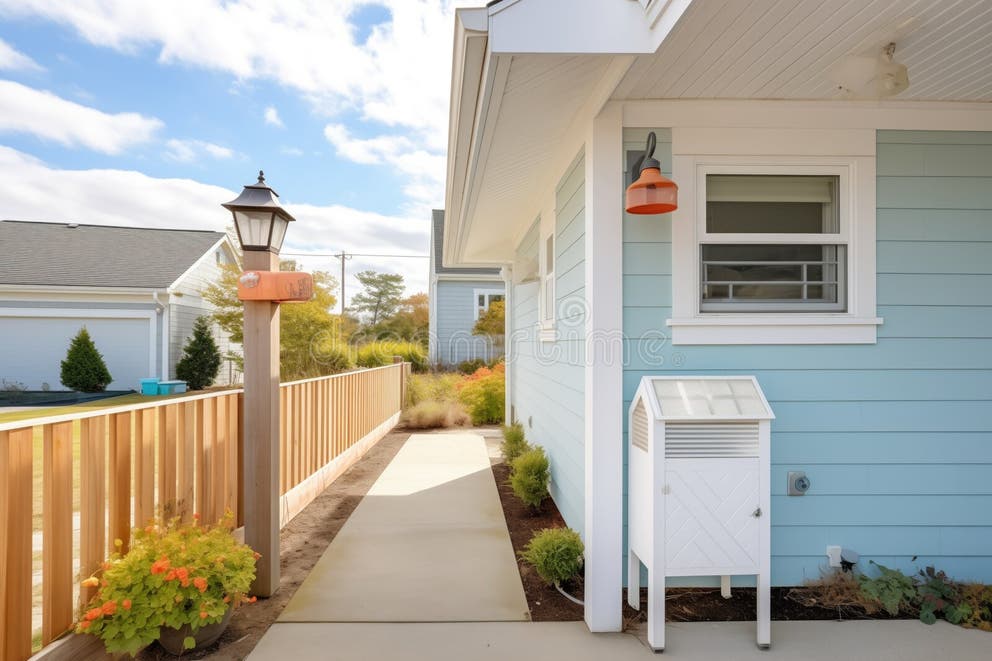 Cape Cod Home with a Modern Mailbox Stock Photo - Image of contemporary ...