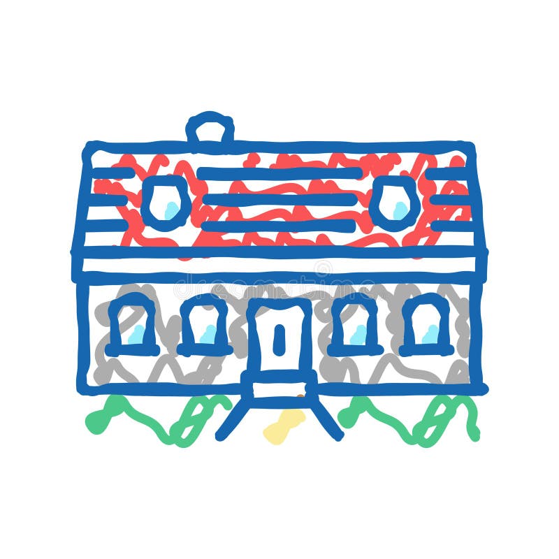 Cape Cod House Icon Doodle Illustration Stock Illustration ...