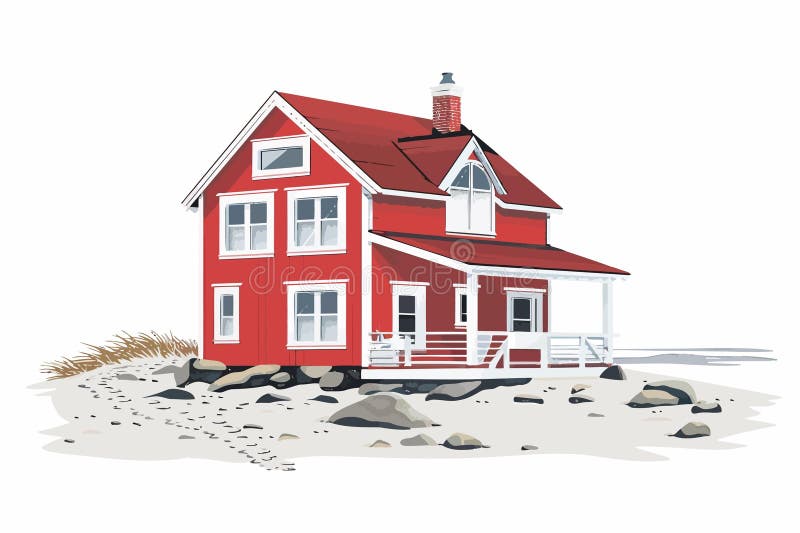Cape Cod House Isolated Illustration Stock Vector - Illustration of ...