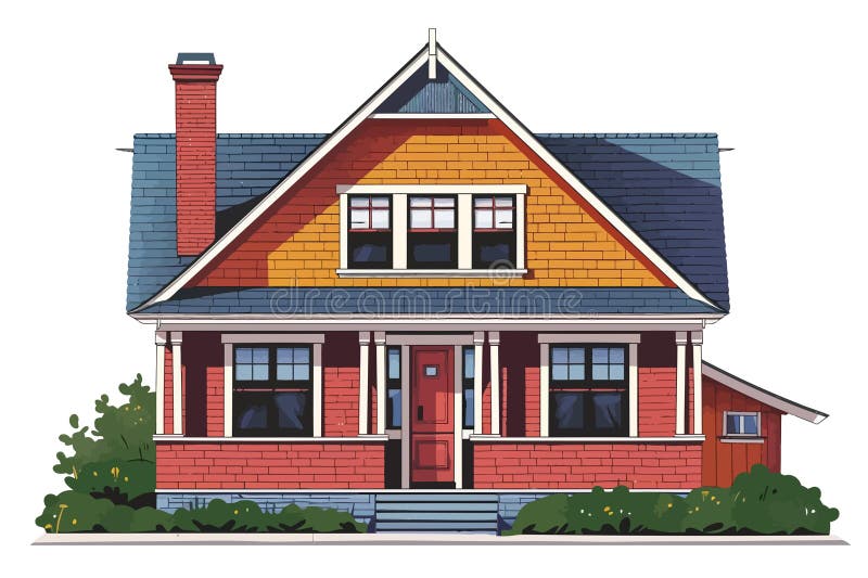 Cape Cod House Isolated Illustration Stock Vector - Illustration of ...