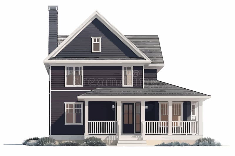 Cape Cod House Isolated Illustration Stock Vector - Illustration of ...