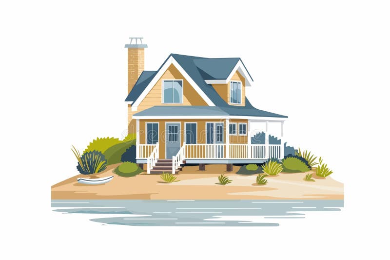 Cape Cod House Isolated Illustration Stock Vector - Illustration of ...