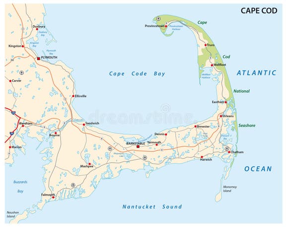 Cape cod map stock vector. Illustration of region, graphic - 62308114