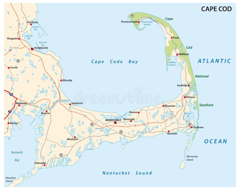 Cape cod map stock vector. Illustration of region, graphic - 62308114