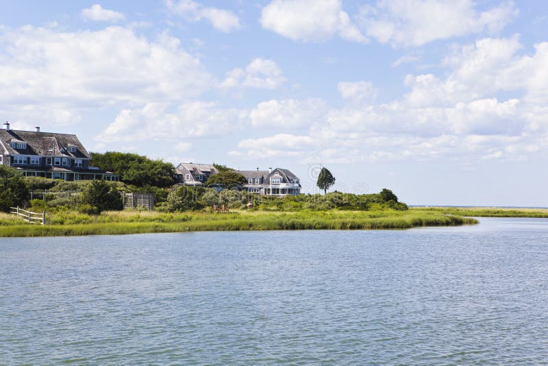 Cape Cod: New England Houses Stock Photo - Image of style, cloudscape ...
