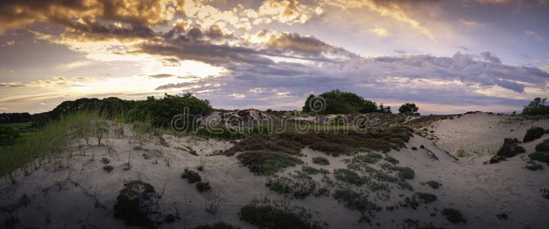 Majestic Cumulus Cloudscape Over the Sand Dunes on Cape Cod Wilderness ...