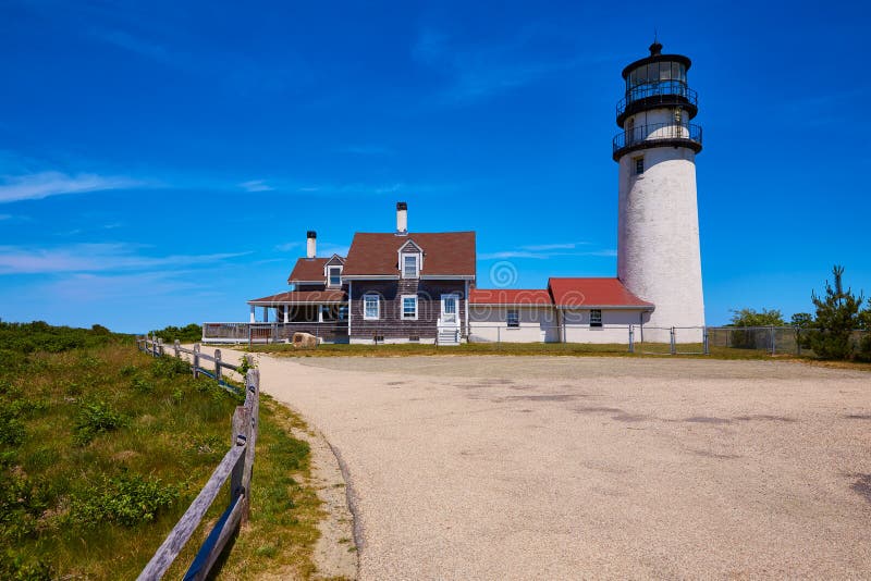 Cape Cod Truro Lighthouse Massachusetts US Stock Image - Image of sunny ...