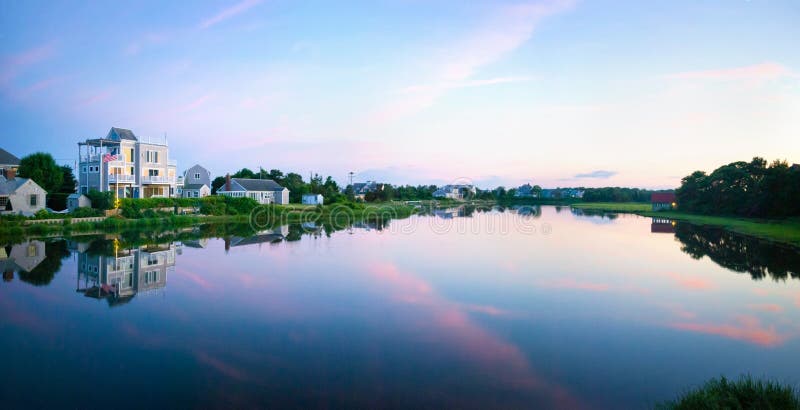 Cape Cod Twilight Panorama stock image. Image of water - 36196619