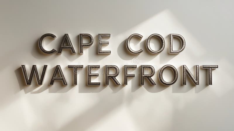 Cape Cod Waterfront Sign Showcasing Elegant Typography and Natural ...