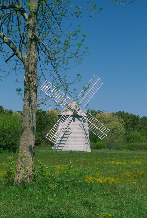 Cape Cod Windmill in Springtime. Stock Photo - Image of nature, paddles ...