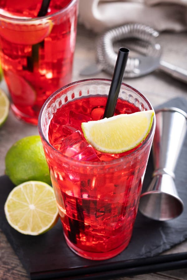 Cape Codder Cocktail with Vodka and Cranberry Juice Stock Image - Image ...