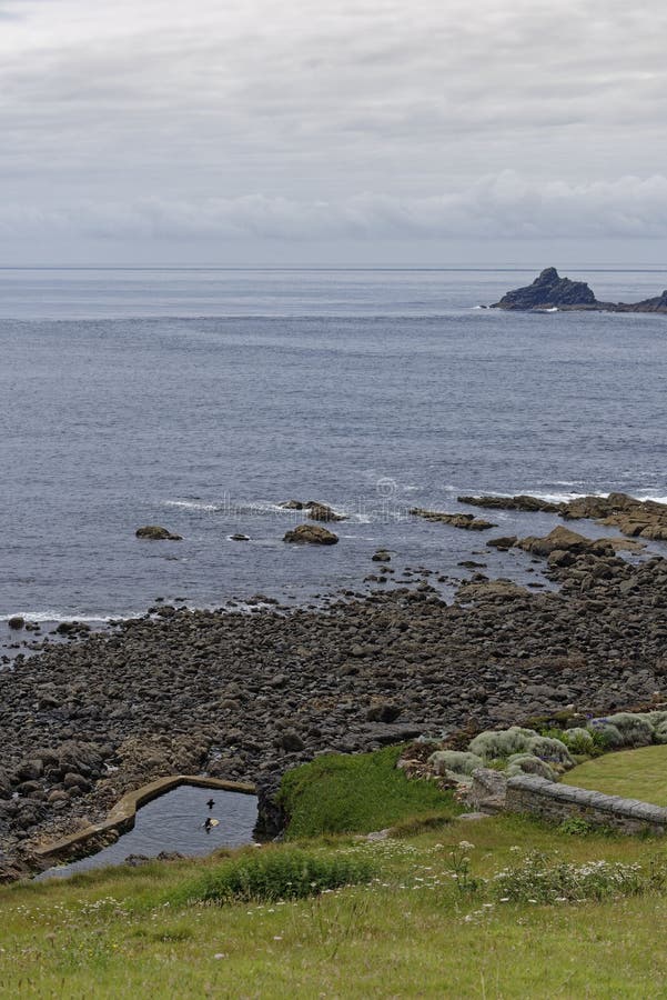 Cape Cornwall in St Just at Sunset Stock Photo - Image of horizontal ...