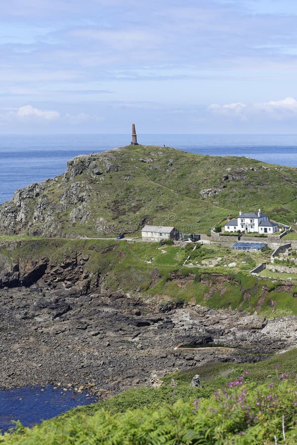 Cape Cornwall in St Just at Sunset Stock Image - Image of storm, south ...