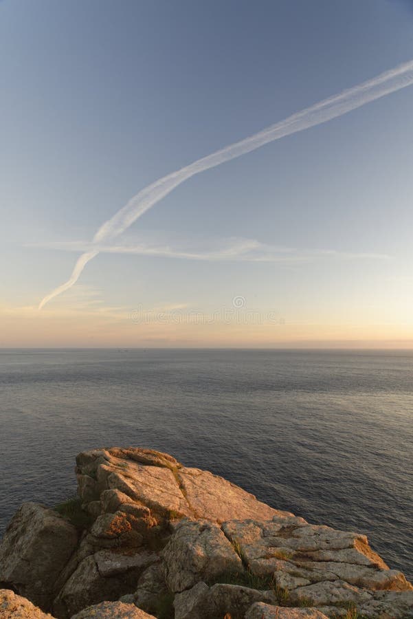 Cape Cornwall in St Just at Sunset Stock Photo - Image of horizontal ...