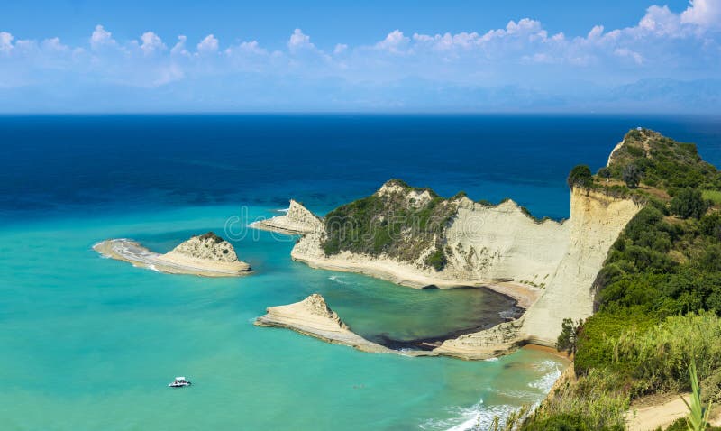 Cape Drastis Cliffs in Northern Corfu Stock Photo - Image of summer ...