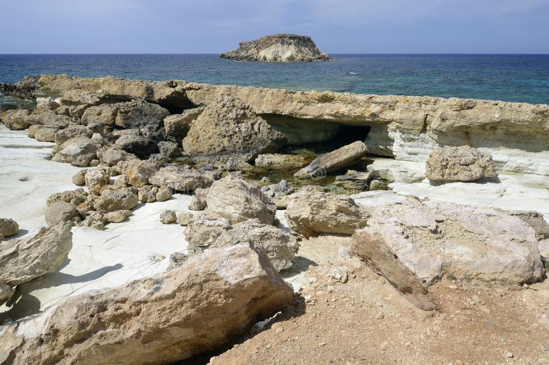 Cape Drepano & Geronisos Island Stock Photo - Image of drepano ...