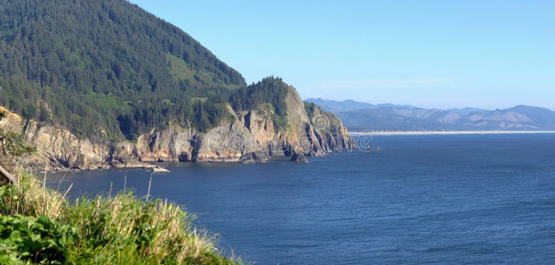 Cape Falcon Viewpoint Oregon Coast Panorama. Stock Image - Image of ...