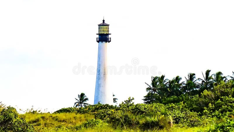 Cape Florida Light Lighthouse in Key Biscayne, Florida Stock Photo ...