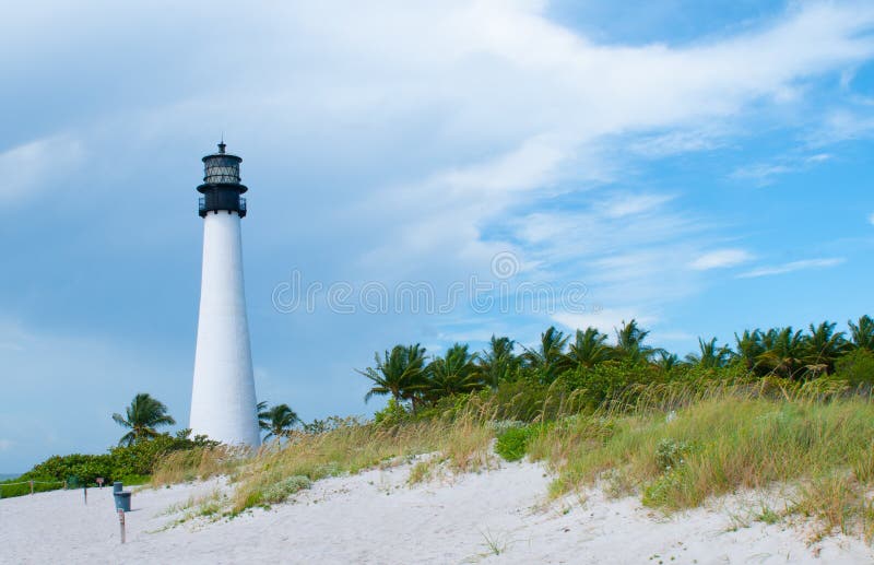 Cape Florida Lighthouse Located on Key Biscayne Stock Image - Image of ...