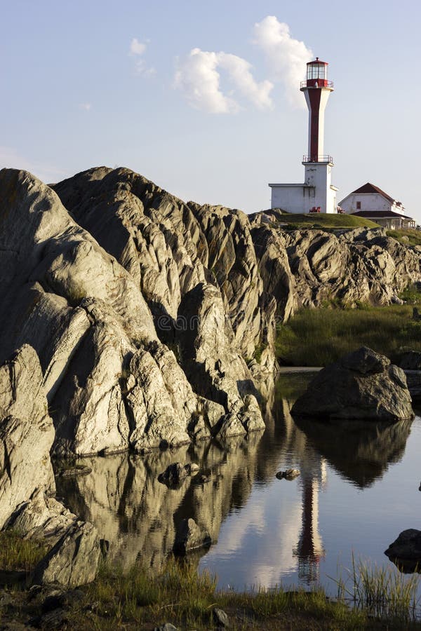 Cape Forchu Lighthouse in Nova Scotia in Canada Stock Photo - Image of ...