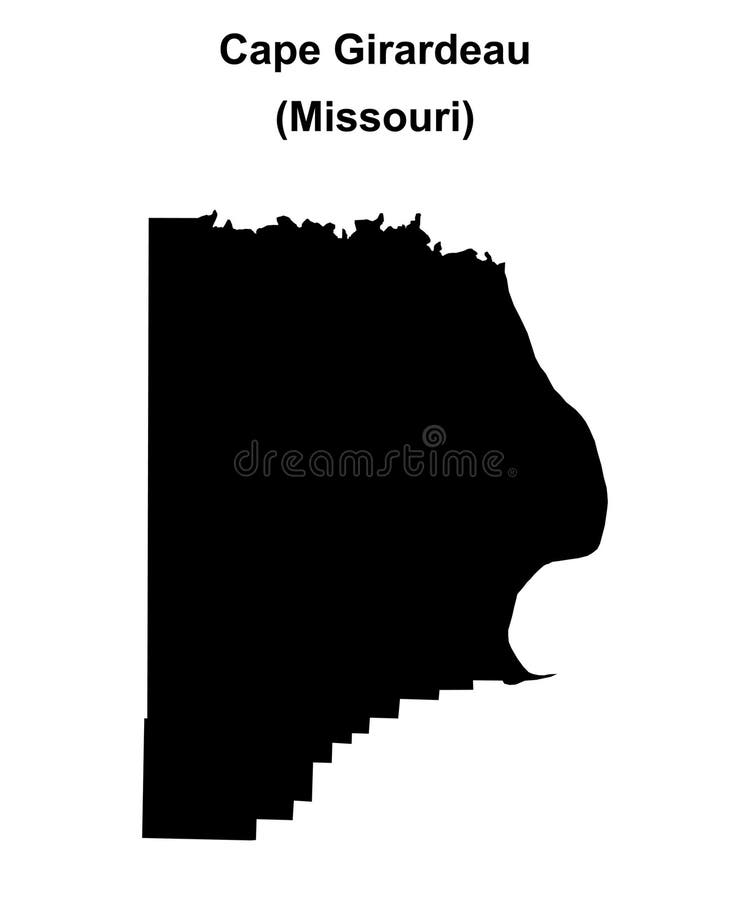 Cape Girardeau outline map stock vector. Illustration of blank - 361613501