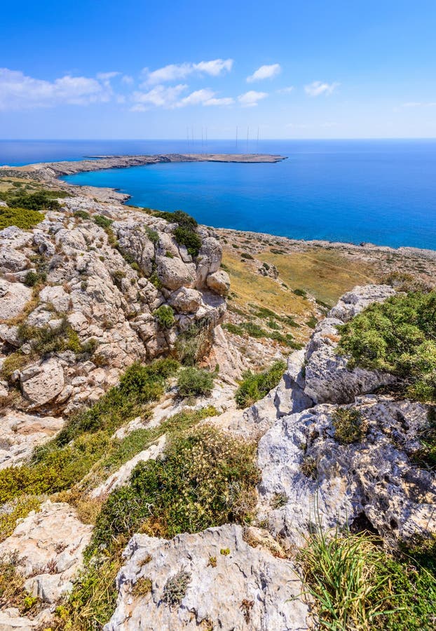Cape Greco View Point, Cyprus, Mediterranean Sea Coast. a Cliff Above ...