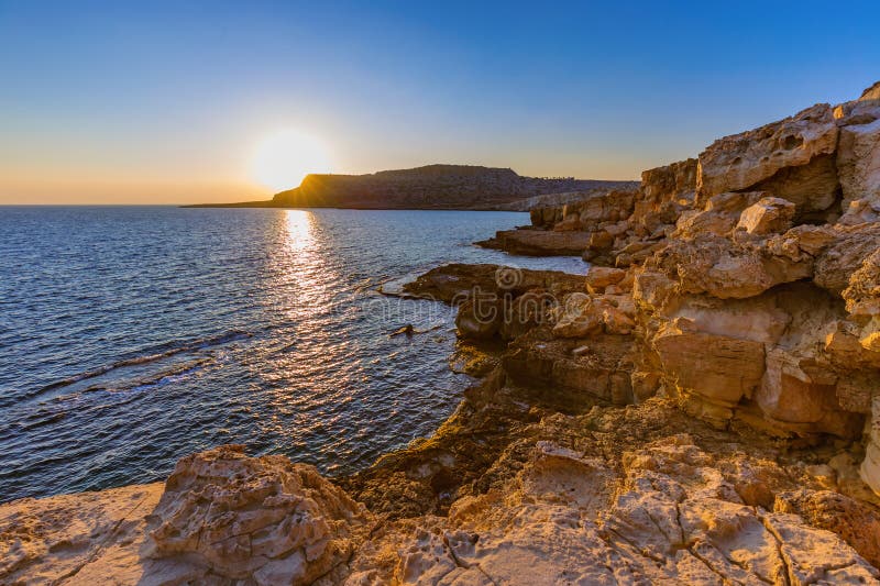 Cyprus sunset stock image. Image of shore, cyprus, mediterranean - 93795