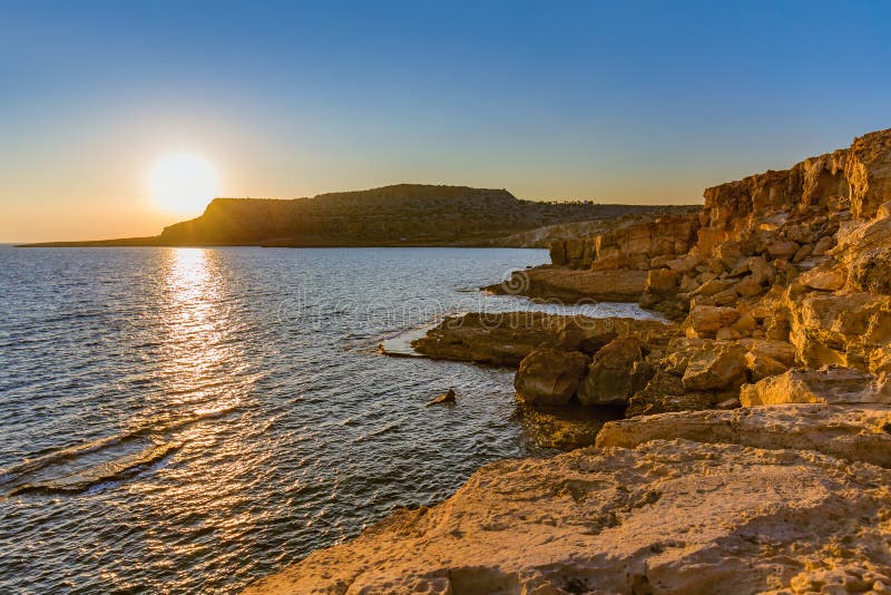 Cyprus sunset stock image. Image of shore, cyprus, mediterranean - 93795