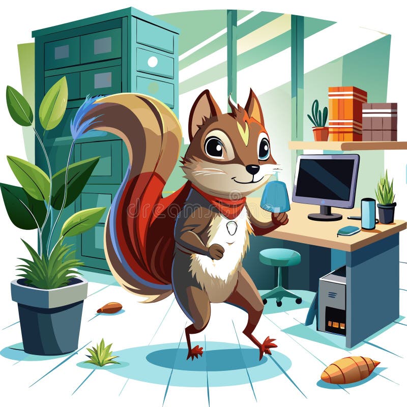 Cape Ground Squirrel Supportive Walks Office Vector Stock Vector ...