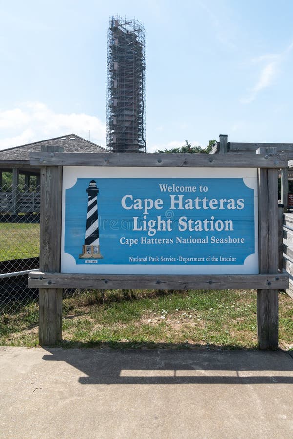 Cape Hatteras Lighthouse Under Major Construction, with Scaffolding ...