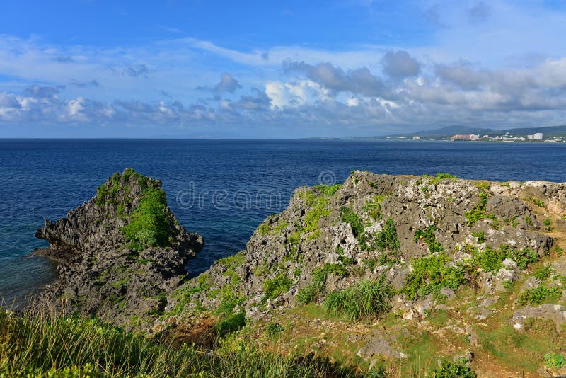 Cape Maeda Coastline in Okinawa Stock Photo - Image of shore, rock ...