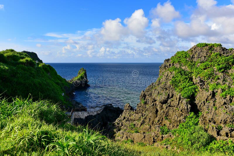 Cape Maeda Coastline in Okinawa Stock Image - Image of rock, coastline ...
