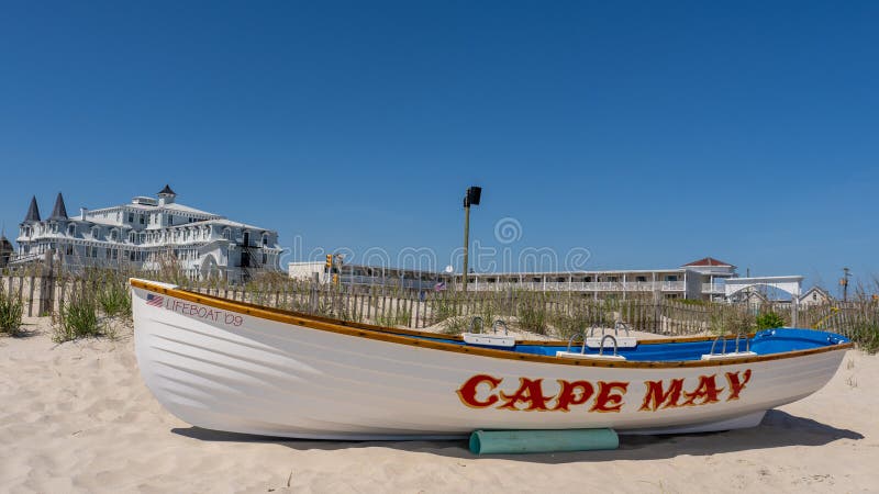 Cape May, New Jersey Lifeboat on the Beach Editorial Image - Image of ...