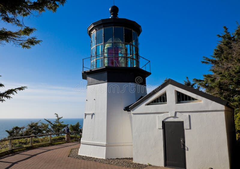 Cape Meares lighthouse stock image. Image of historical - 14072591